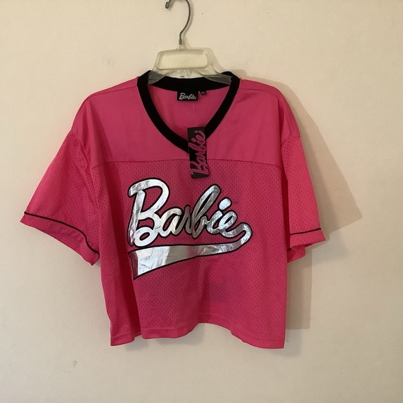 Mattel | Tops | Mattel Barbie Malibu 59 Women Xl Crop Jersey Pink And ...